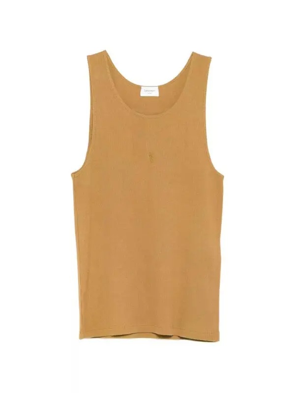 Saint Laurent Ribbed Knit Vest - Neutrals