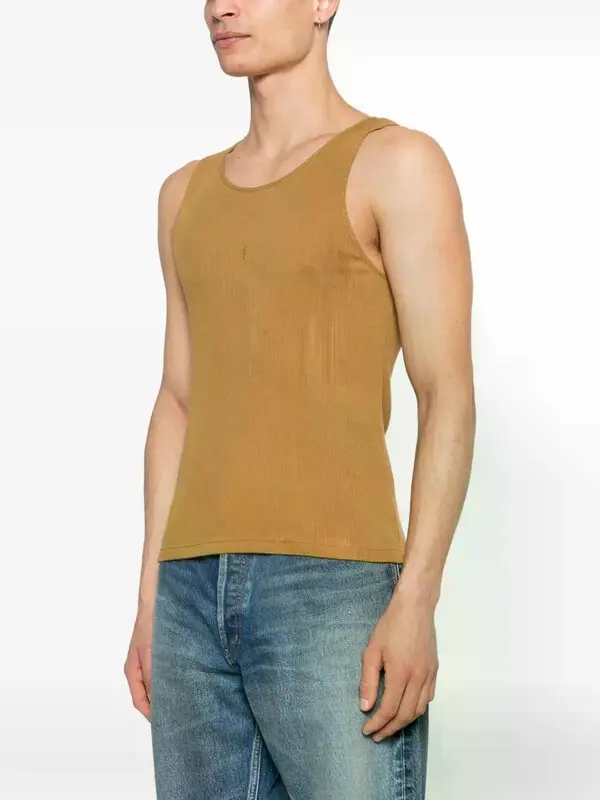 Saint Laurent Ribbed Knit Vest - Neutrals