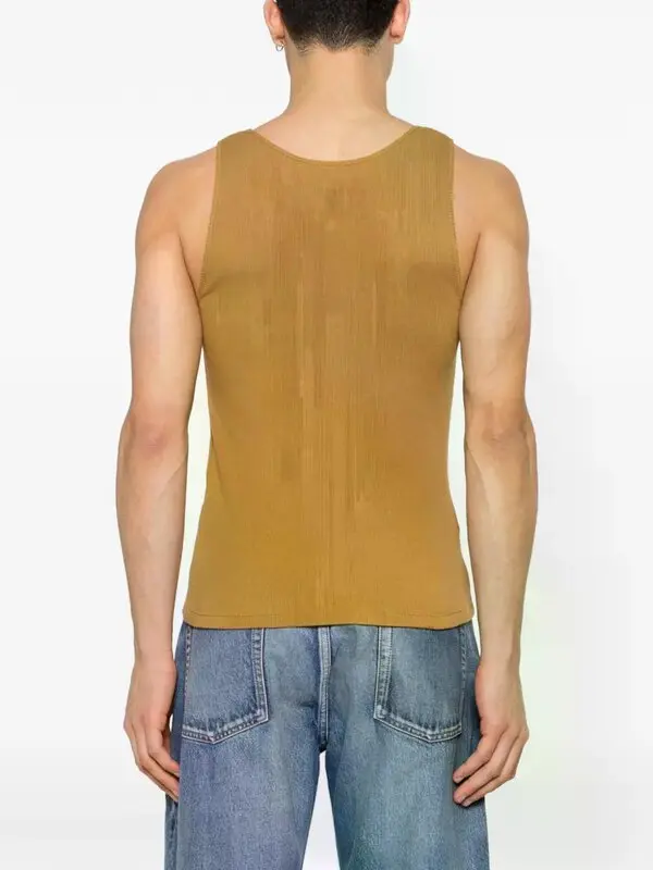 Saint Laurent Ribbed Knit Vest - Neutrals