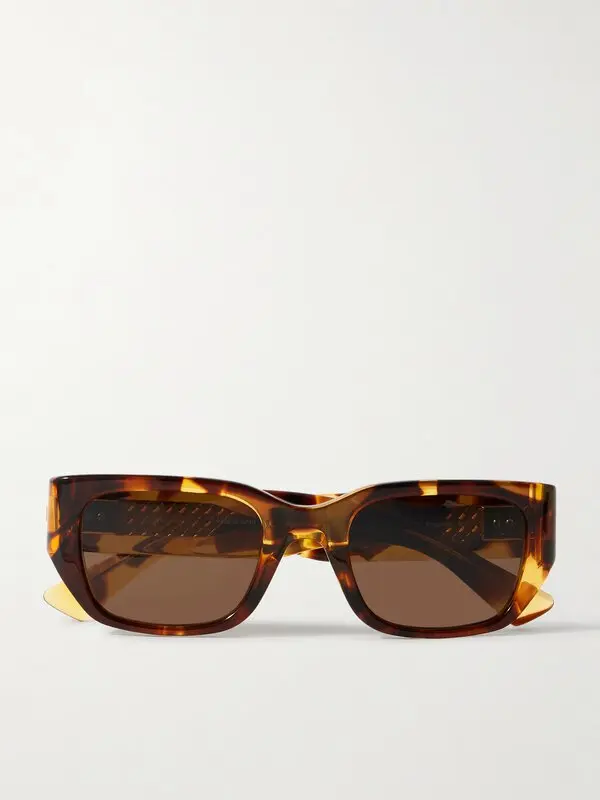 Bottega Veneta Square-frame Acetate And Gold-tone Sunglasses - Tortoiseshell