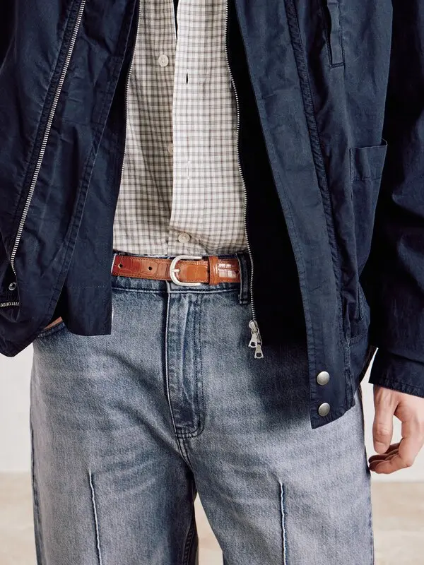 MFPEN Occasion Croc-effect Leather Belt