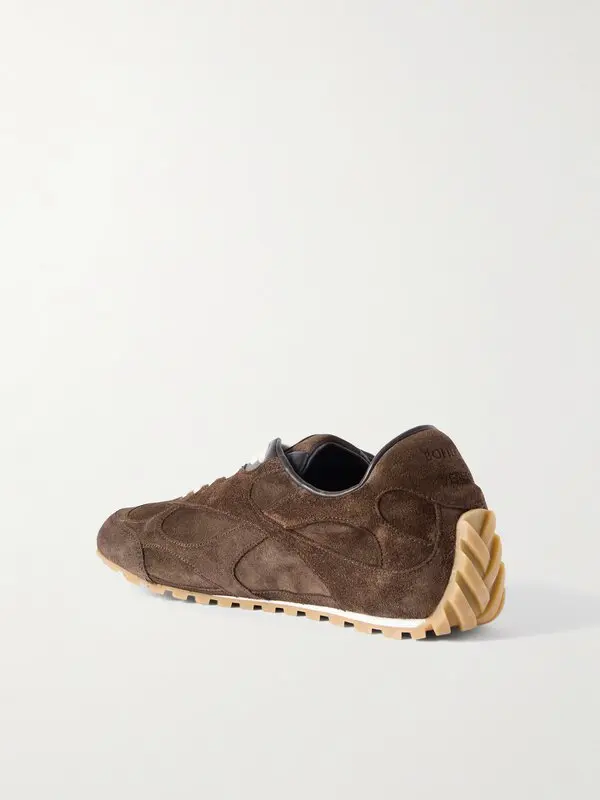 Bottega Veneta Orbit Flash Leather-trimmed Sneakers - Brown