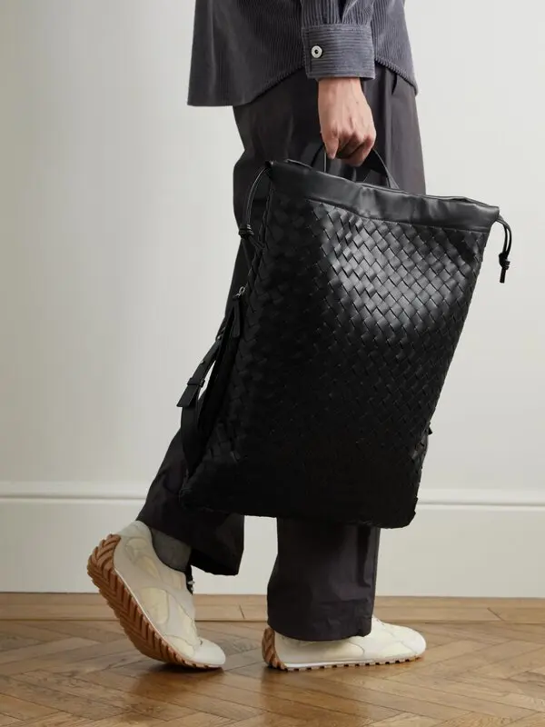 Bottega Veneta Trail Intrecciato Leather Backpack
