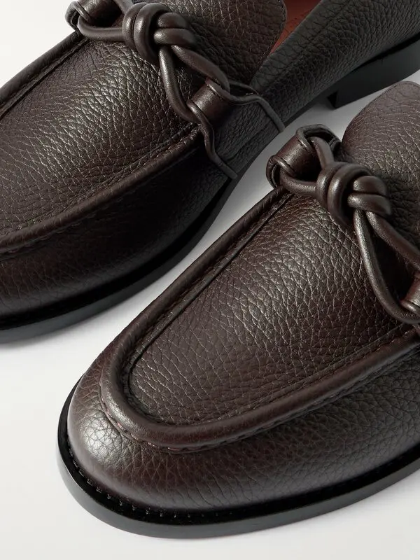 Bottega Veneta Astaire Knot-detailed Leather Loafers - Brown