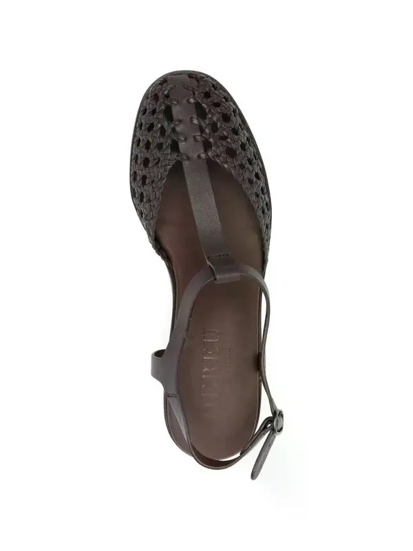 Hereu T-strap Woven Heeled Pumps