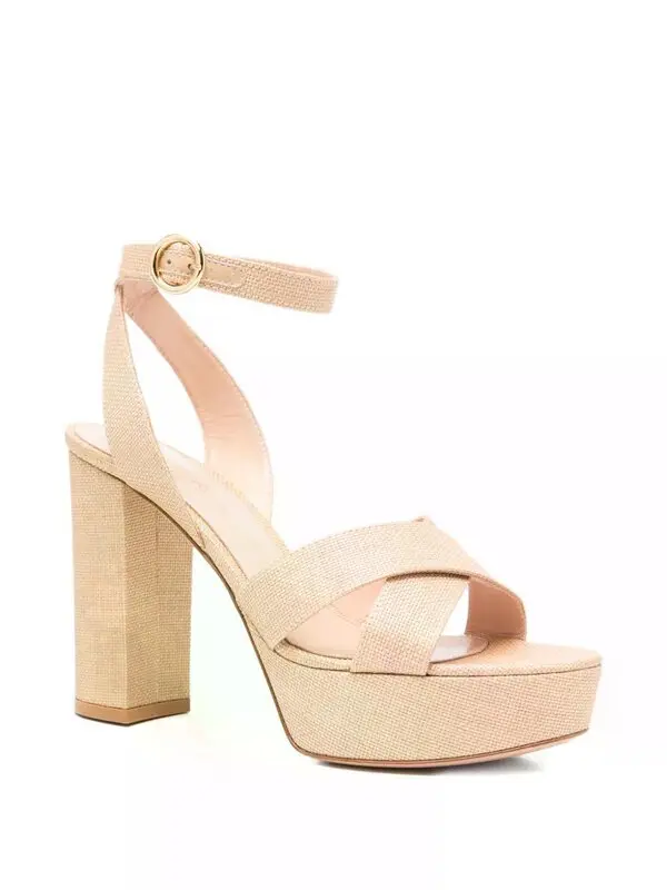 GIANVITO ROSSI Criss-cross Platform Sandals - Neutrals