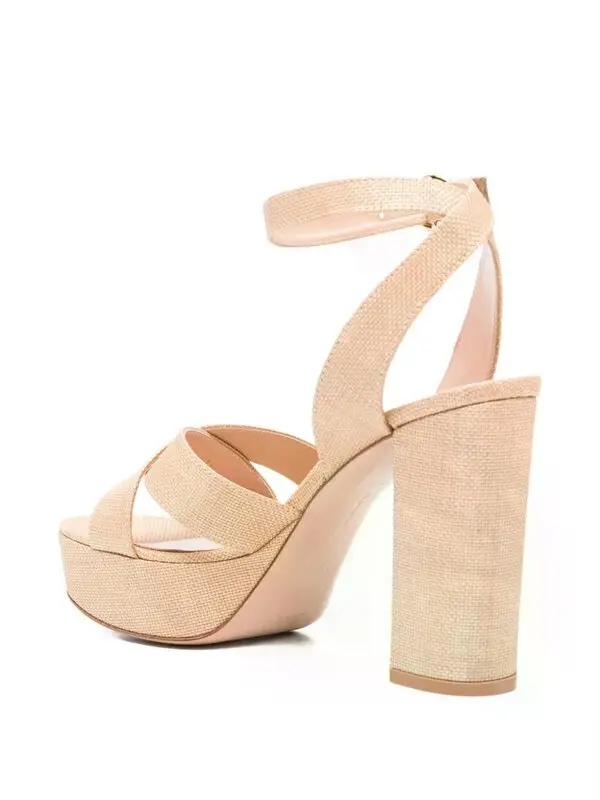 GIANVITO ROSSI Criss-cross Platform Sandals - Neutrals