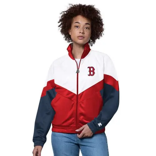 STARTER Boston Red Sox Teamwork Raglan Full-zip Track Jacket - White