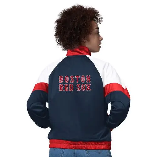 STARTER Boston Red Sox Teamwork Raglan Full-zip Track Jacket