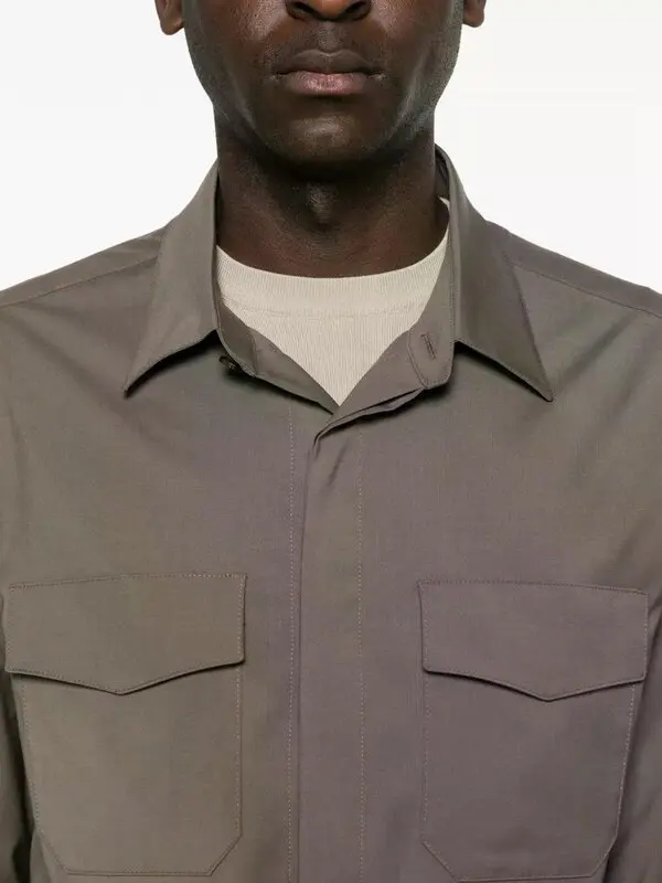 Canali Pocket Shirt - Brown