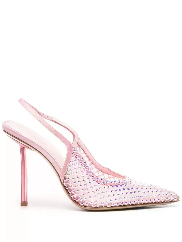 LE SILLA Gilda 100mm Crystal-embellished Pumps - Pink
