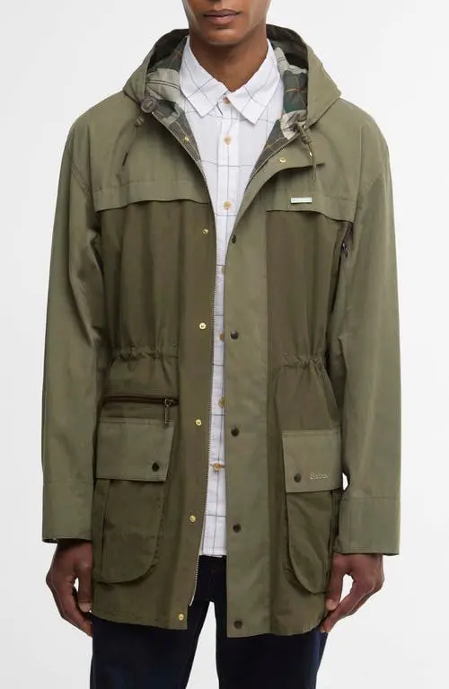 Barbour Icons Durham Waterproof Hooded Raincoat - Fern