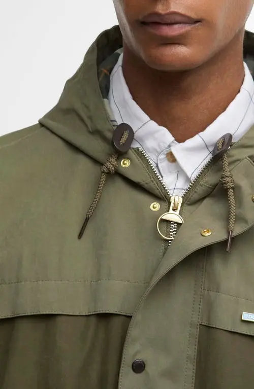 Barbour Icons Durham Waterproof Hooded Raincoat - Fern