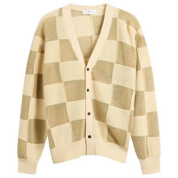 Toga Checkered Knit Cardigan - Beige
