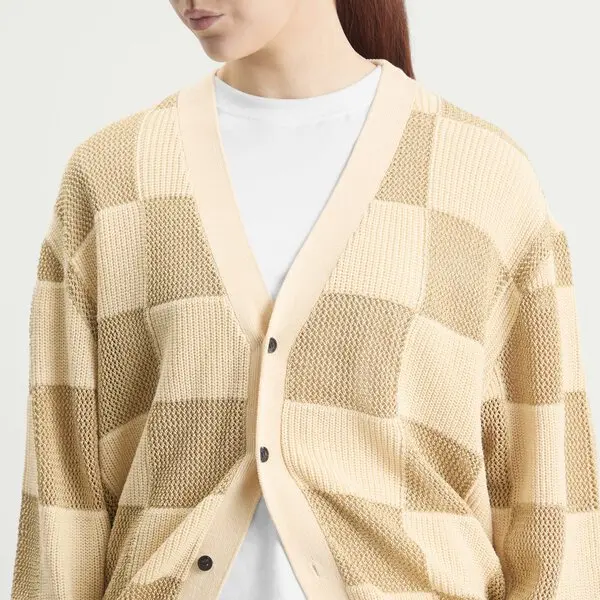Toga Checkered Knit Cardigan