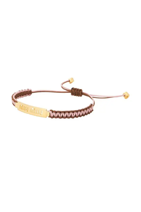 Miu Miu Logo Scooby Bracelet - Oro  Rosa  & Marrone