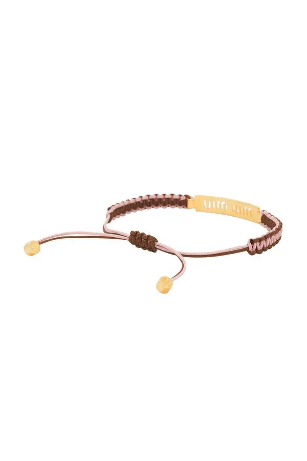 Miu Miu Logo Scooby Bracelet In Multi - Oro, Rosa, & Marrone