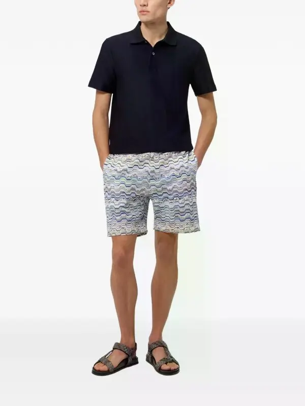 Missoni Jacquard Cotton Polo Shirt With Tone-on-tone Zigzag Design