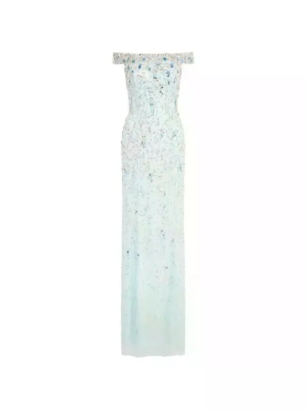 Jenny Packham Jessie Beaded Gown - Blue