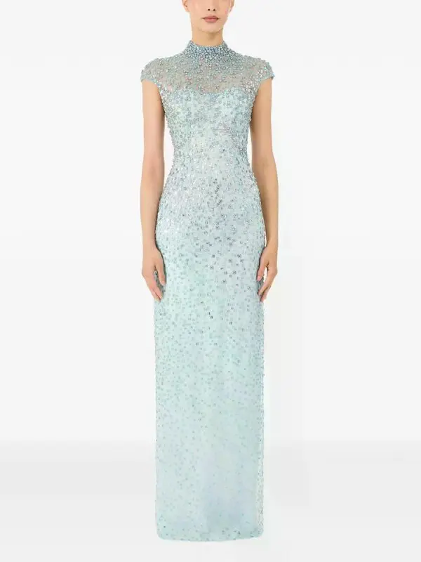 Jenny Packham Treasure Beaded Maxi Dress - Blue