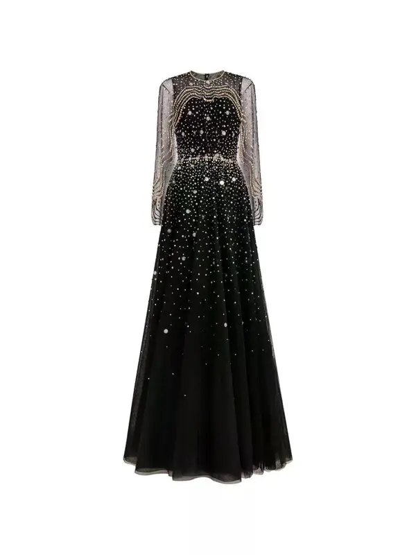 Jenny Packham Beaded-embellished Maxi Dress - Black