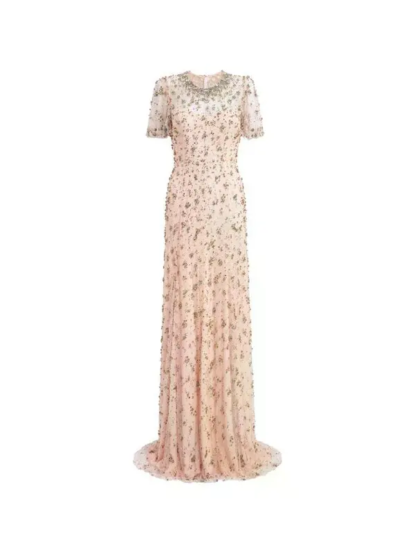 Jenny Packham Beaded Maxi Dress - Pink