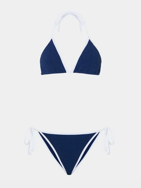 Hunza G Gina Contrast Bikini - Navy/white
