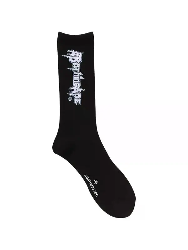 A BATHING APE Logo-detail Socks - Black