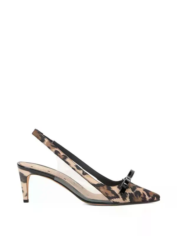 Red Valentino Bow Animal Print Slingback Pumps