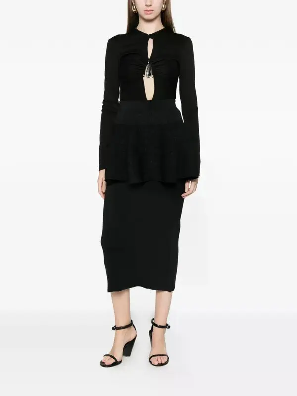 CFCL Pottery Glitter Layered Skirt - Black