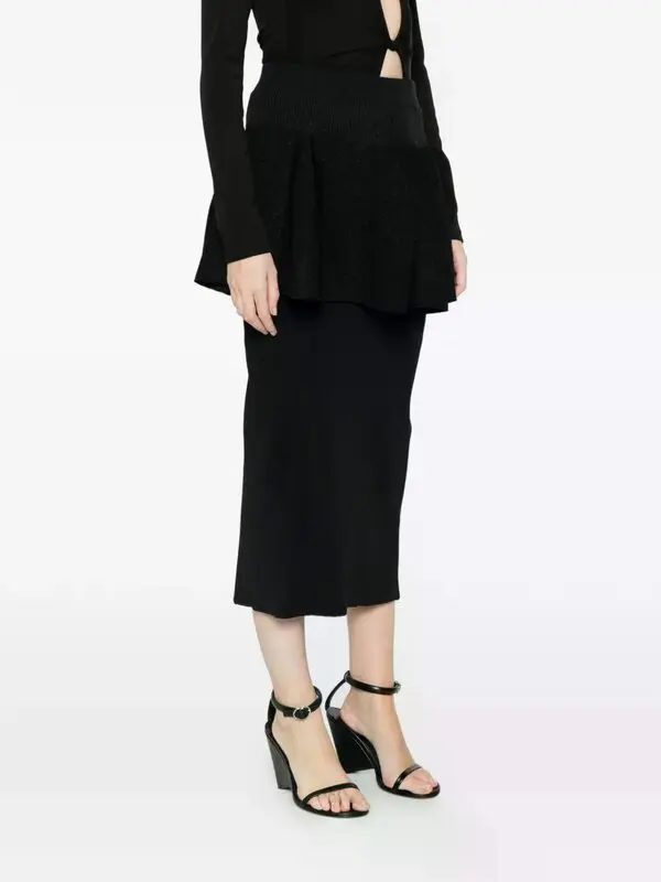 CFCL Pottery Glitter Layered Skirt - Black