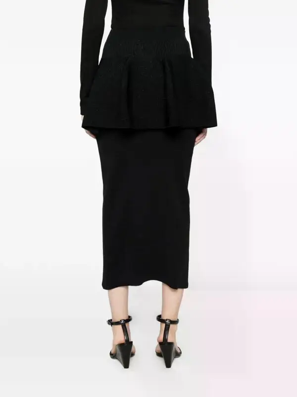 CFCL Pottery Glitter Layered Skirt - Black