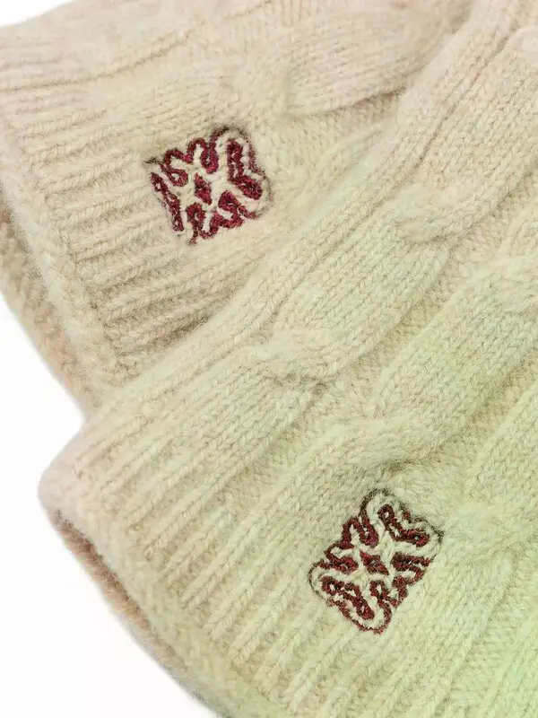 Sandro Cable-knit Gloves - Neutrals
