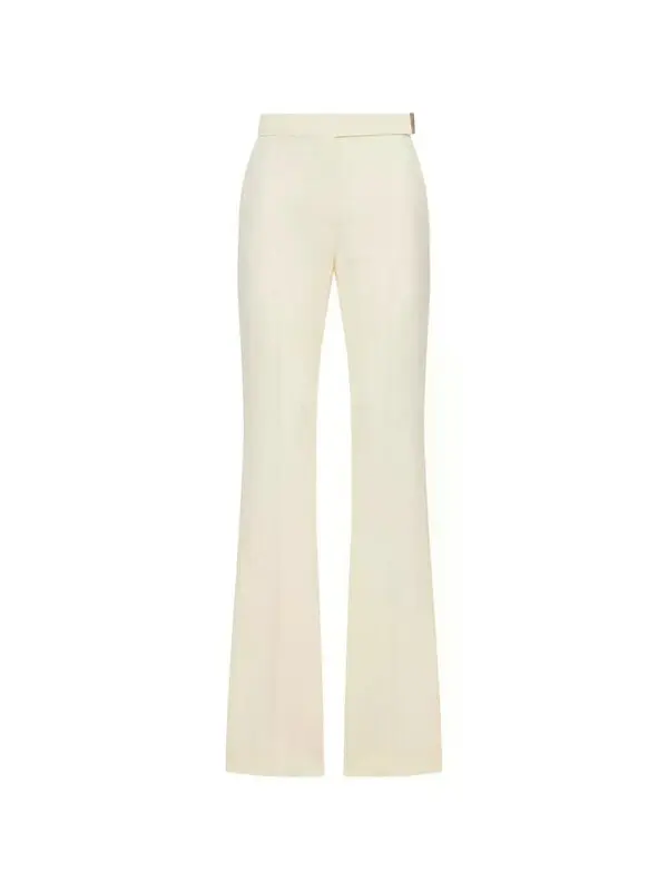 Sportmax Belted Flared Trousers - Neutrals