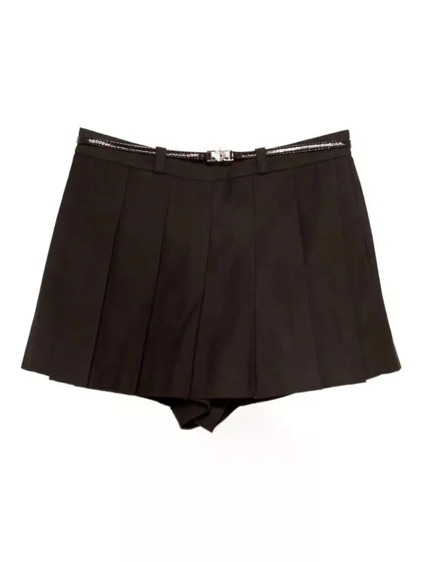 Maje Pleated Skorts With Belt - Brown