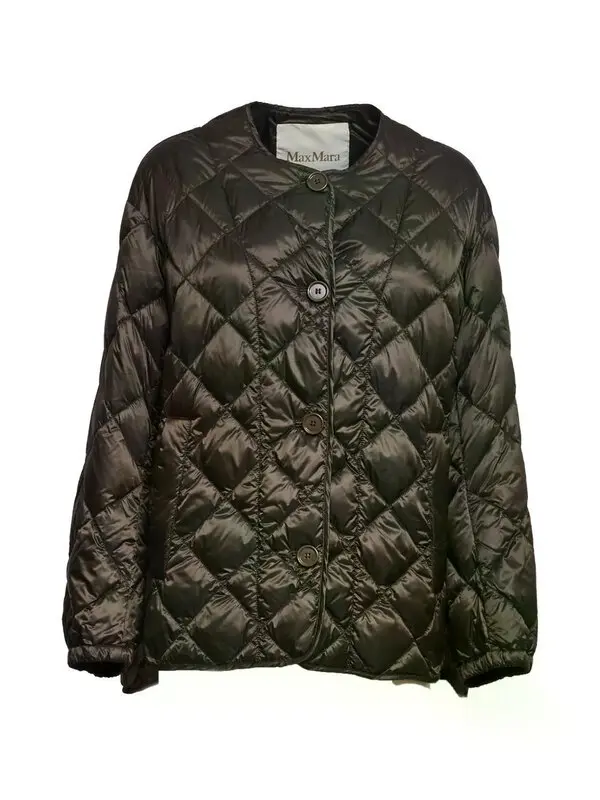 Max Mara Quilted Button Jacket - Brown