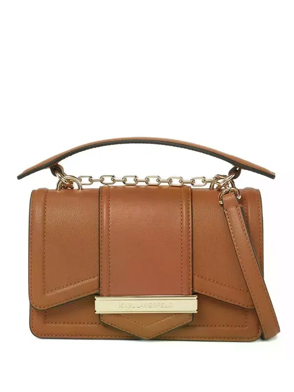 Karl Lagerfeld Small K/nova Leather Crossbody Bag - Brown