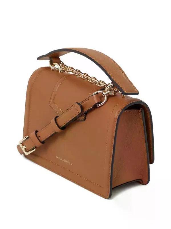 Karl Lagerfeld Small K/nova Leather Crossbody Bag - Brown