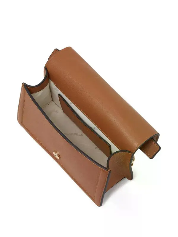 Karl Lagerfeld Small K/nova Leather Crossbody Bag - Brown