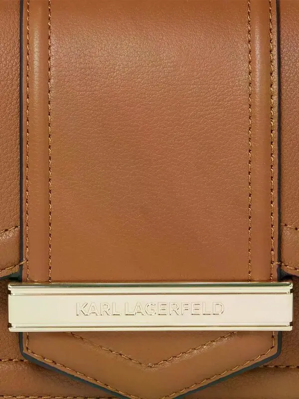 Karl Lagerfeld Small K/nova Leather Crossbody Bag - Brown