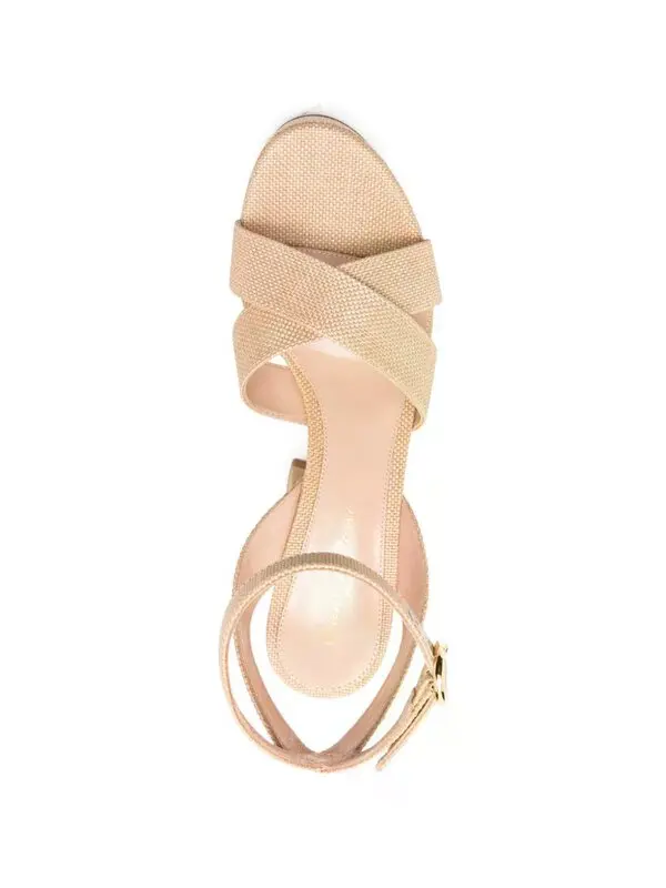 GIANVITO ROSSI Criss-cross Platform Sandals - Neutrals