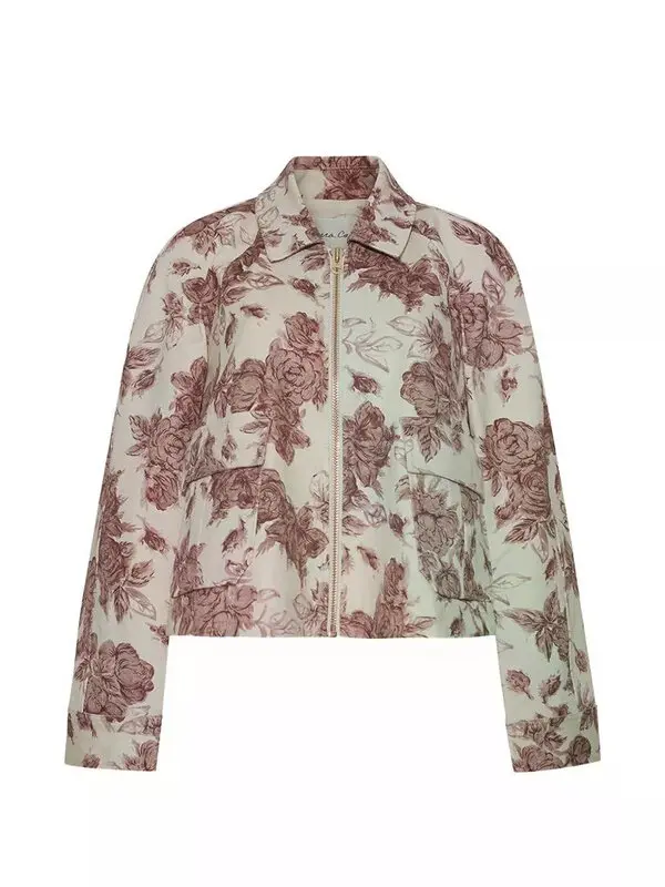 Cara Cara Floral-print Cropped Jacket - Neutrals