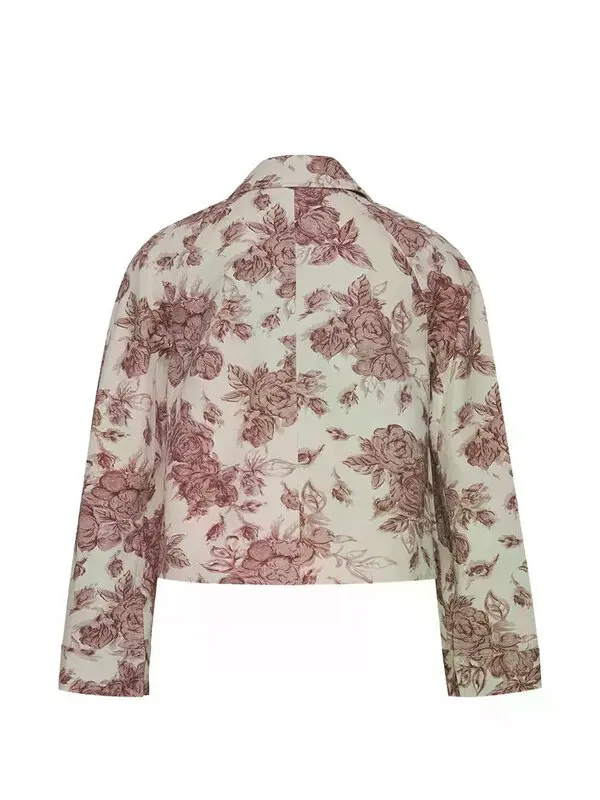 Cara Cara Floral-print Cropped Jacket - Neutrals