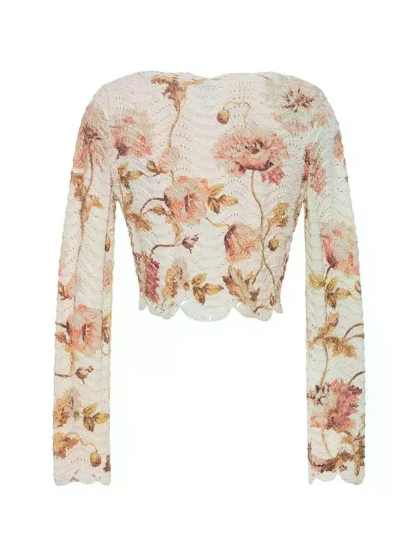 Cara Cara Sally Floral-pattern Cardigan - Neutrals
