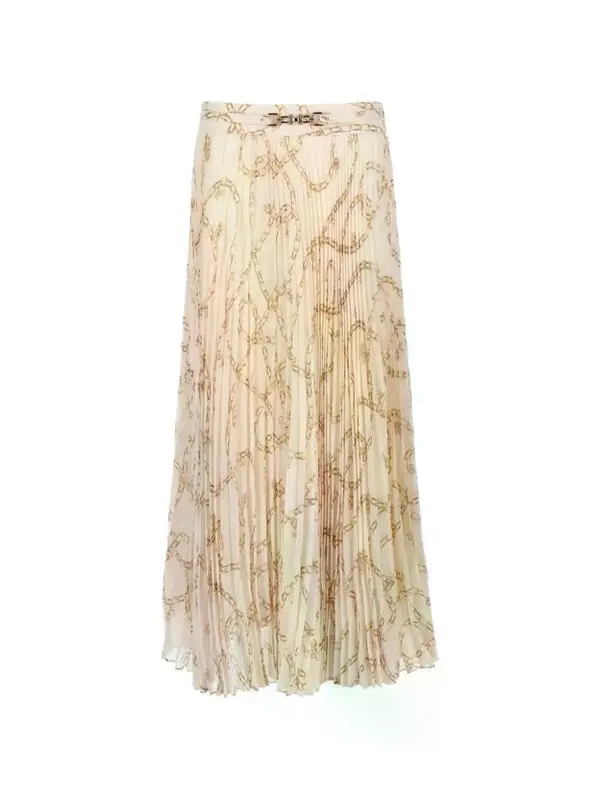 Zimmermann Chain-print Pleated Skirt