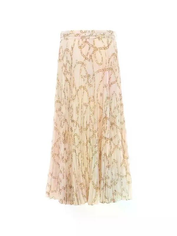Zimmermann Chain-print Pleated Skirt