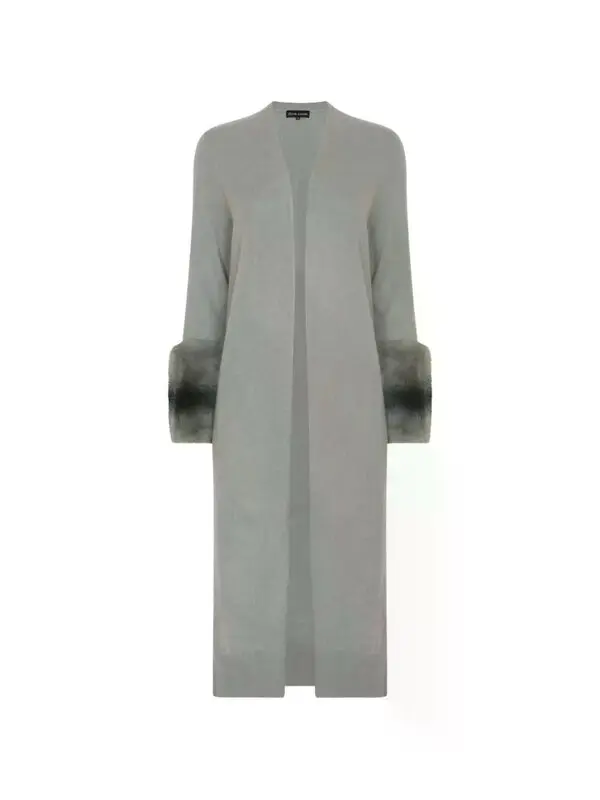 IZAAK AZANEI Fur-cuff Wool Cardigan Coat