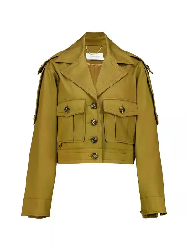 Zimmermann Luna Drill Cropped Cargo Jacket