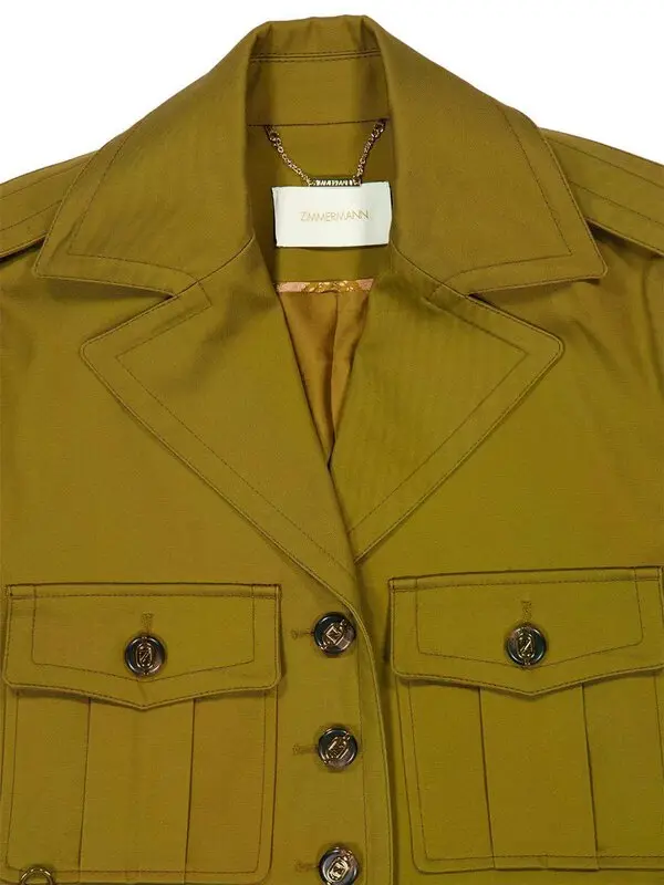 Zimmermann Luna Drill Cropped Cargo Jacket