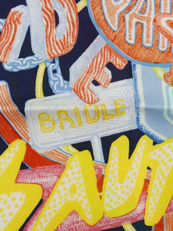 Hermès 2000-2026 Gavroche Chevaloscope Neon Pointille Silk Scarf 45 Scarves - Blue
